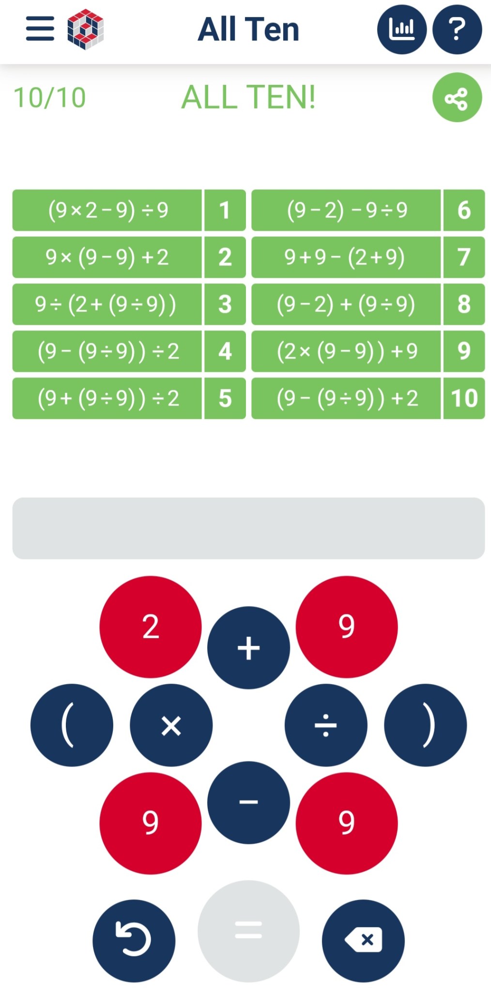 All Ten – a great starter for your math class – JoAnn Sandford Math