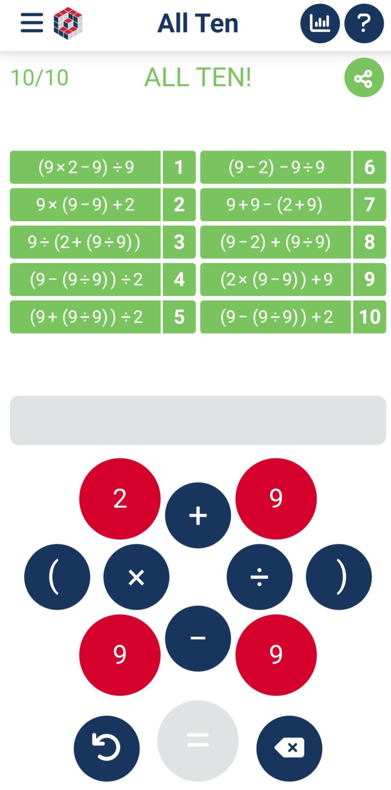 All Ten – a great starter for your math class – JoAnn Sandford Math